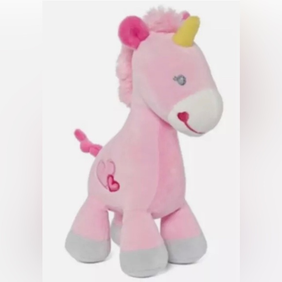 okie dokie | Toys | Girls Unicorn Pink Cuddly Plush Toy Rattle Head My ...